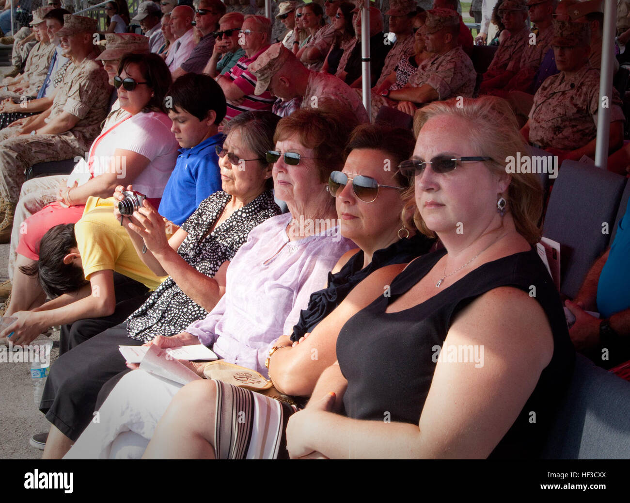 Family members sit in attendance during the School of Infantry-East ...