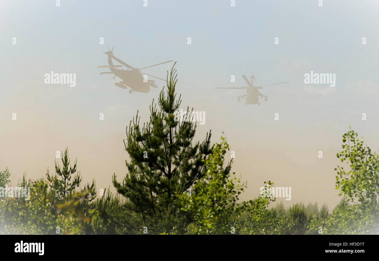 U.S. Army Apache helicopters provide close air support June 12, 2015 ...