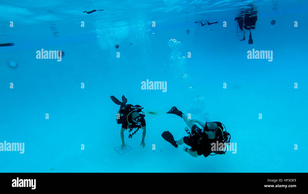 Navy divers and Marines from multiple units complete a dive supervisor ...