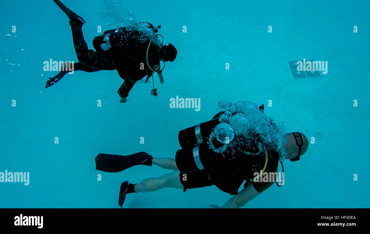 Navy divers and Marines with 1st Marine Special Operations Battalion ...