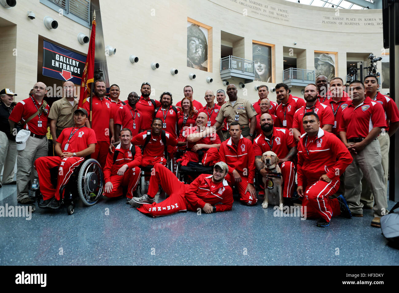 The U.S. Marine Corps All-Marine Team poses with Sgt. Maj. Michael Mack ...