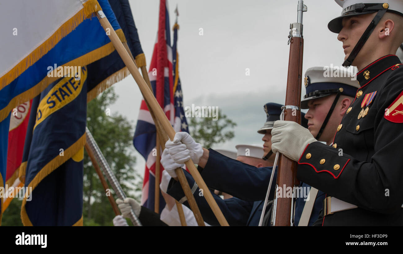 A joint color guard presents the colors during the 2015 DoD Warrior ...