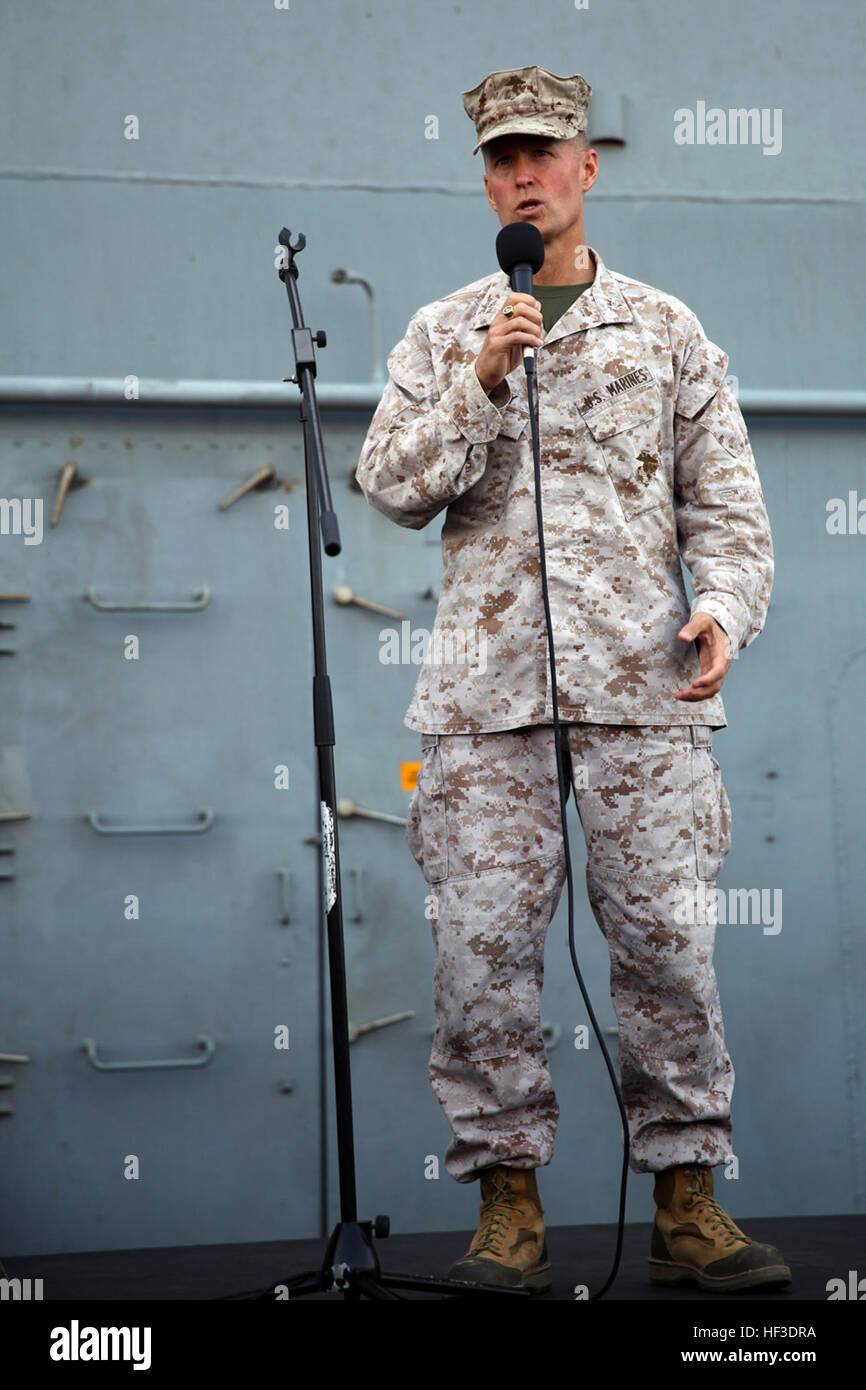 The commander of Task Force 51 addresses 24th Marine Expeditionary Unit ...