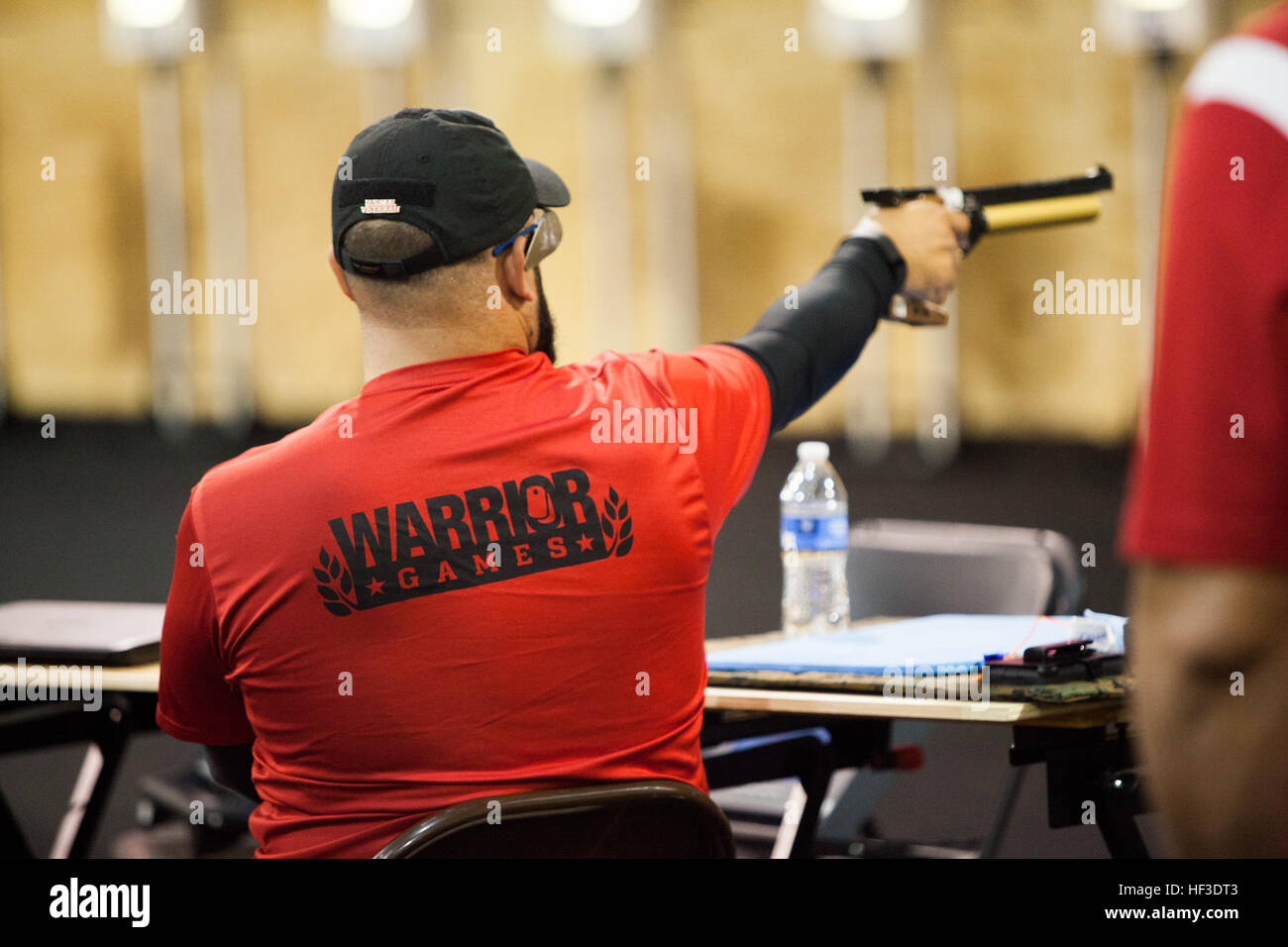 U.S. Marine Corps veteran Sgt. Clayton McDaniel practices shooting at ...