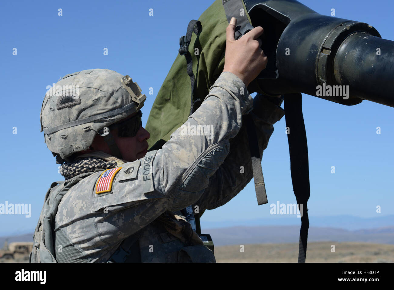 U.S. Army Staff Sgt. Adam Fodge, Howitzer Section Chief, Gun One, 1st ...