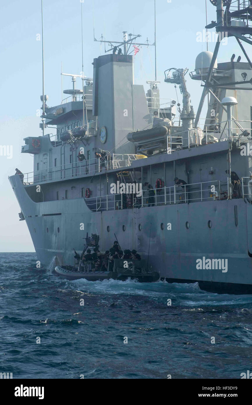 U.S. Navy VBSS team from USS Arlington conducts a scenario-based board ...