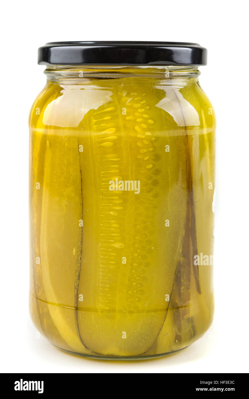 Thin sliced pickles isolated on white background Stock Photo - Alamy