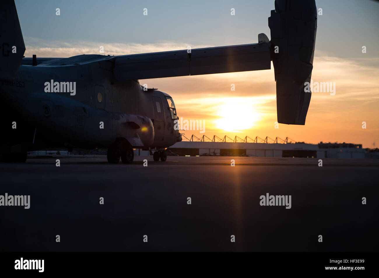 A U.S. Marine Corps MV-22 Osprey, assigned to Marine Medium Tiltrotor ...