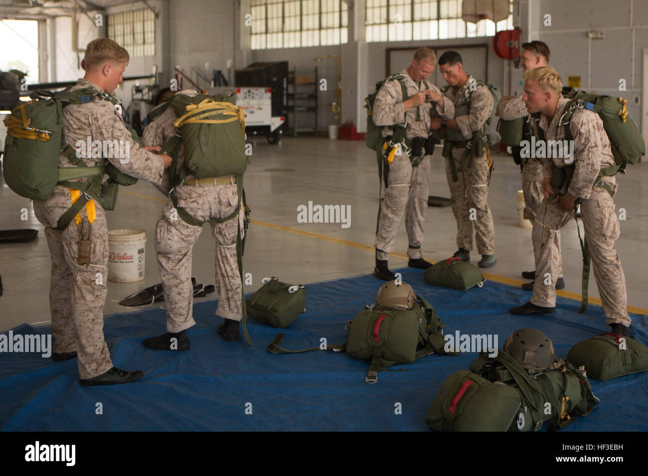 Marines with 2nd Reconnaissance Battalion, 2nd Marine Division, equip ...