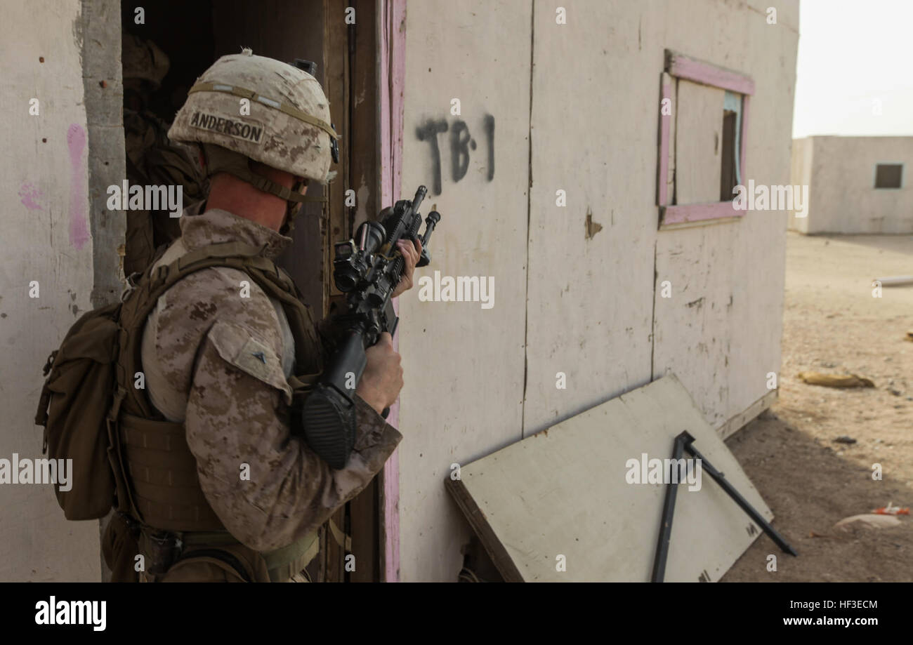 U.S. Marine Lance Cpl. Aaron Anderson with India Company, 3rd Battalion ...