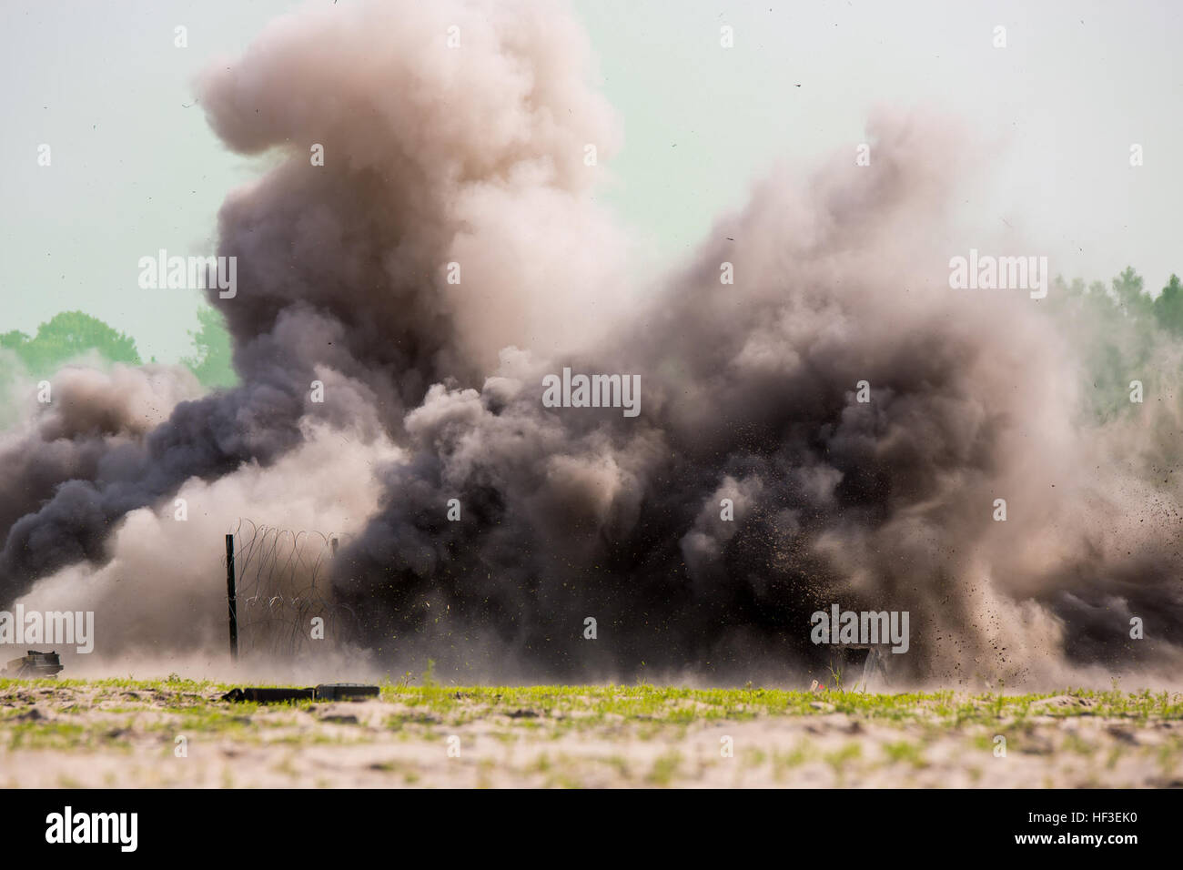 An Anti-Personnel Obstacle Breaching System detonates during the SAPPER ...
