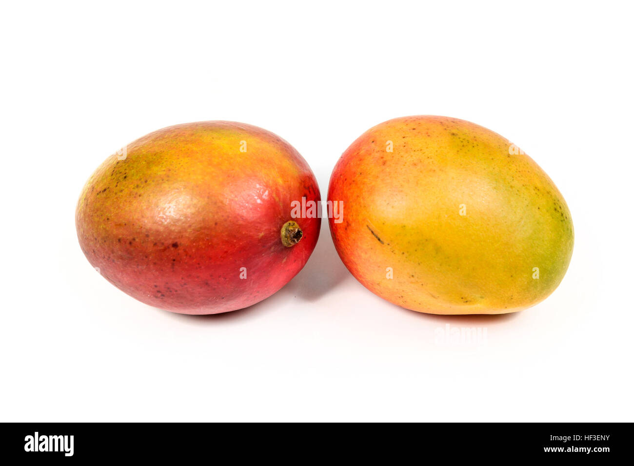 Two ripe mangos isolated on white background Stock Photo - Alamy