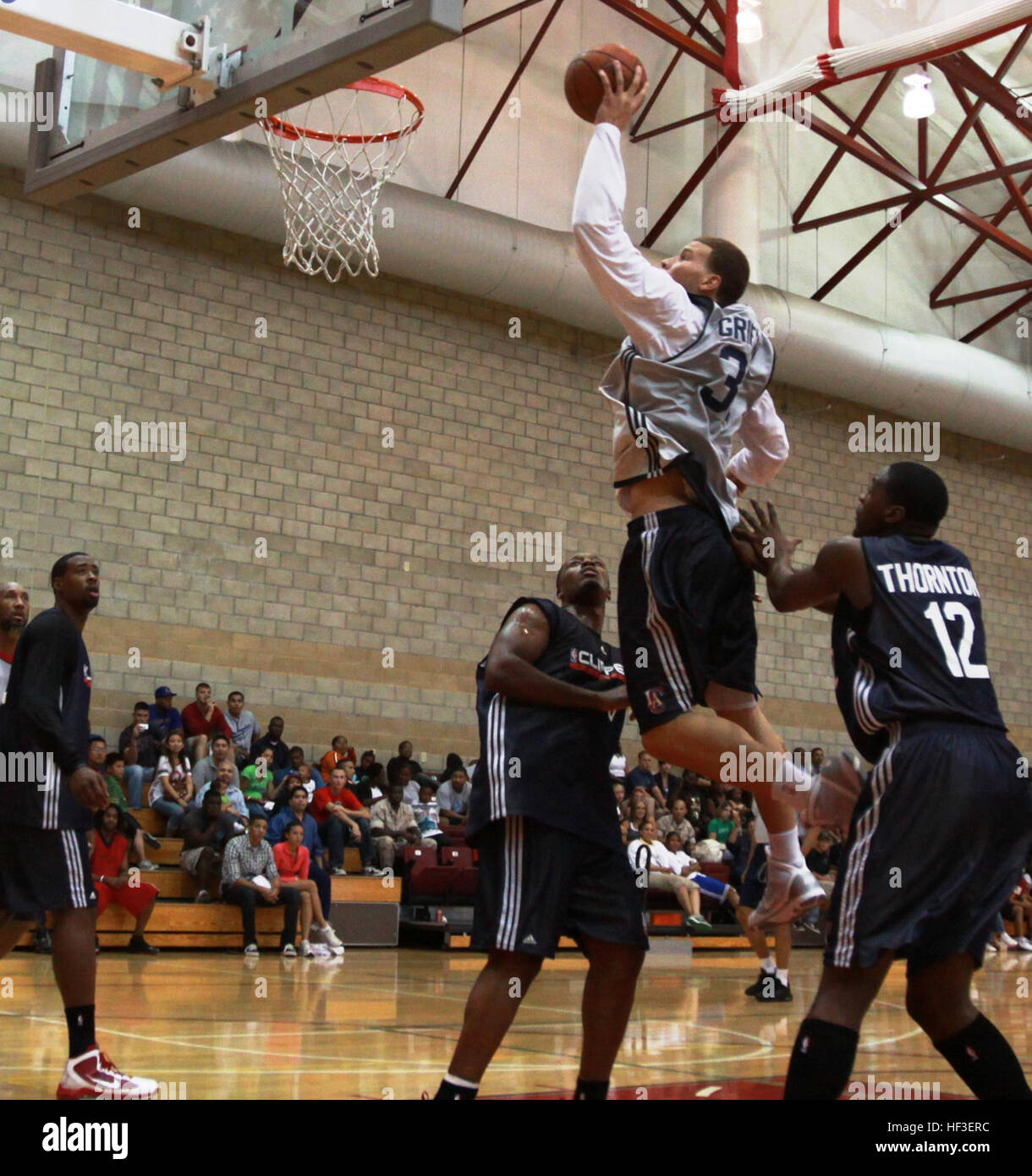 Blake Griffin, power forward, LA Clippers, dunks the basketball during ...