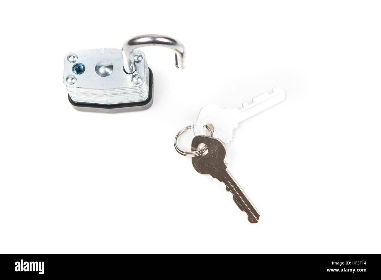 Padlock and keys isolated on white background Stock Photo - Alamy