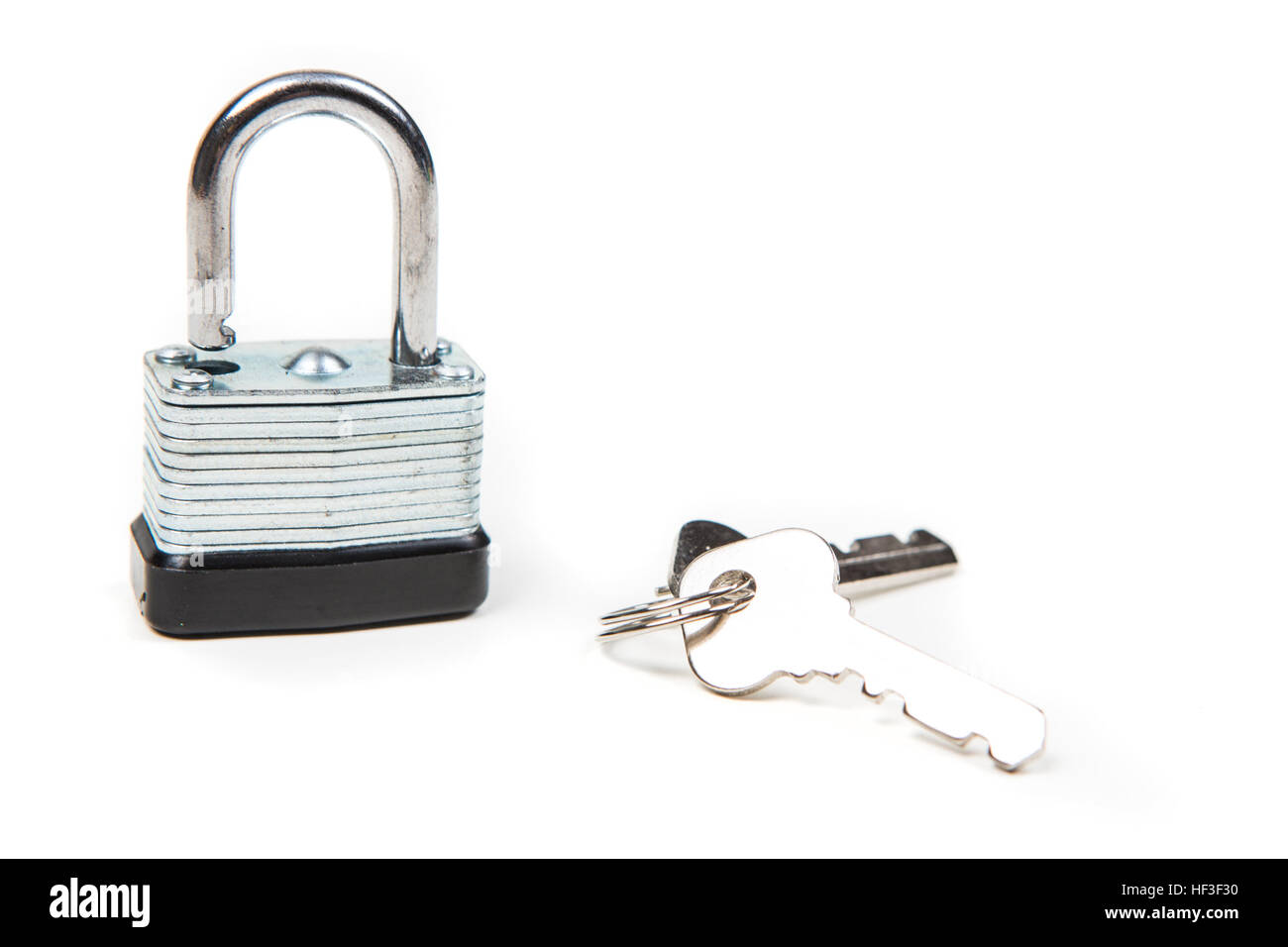 Padlock and keys isolated on white background Stock Photo - Alamy