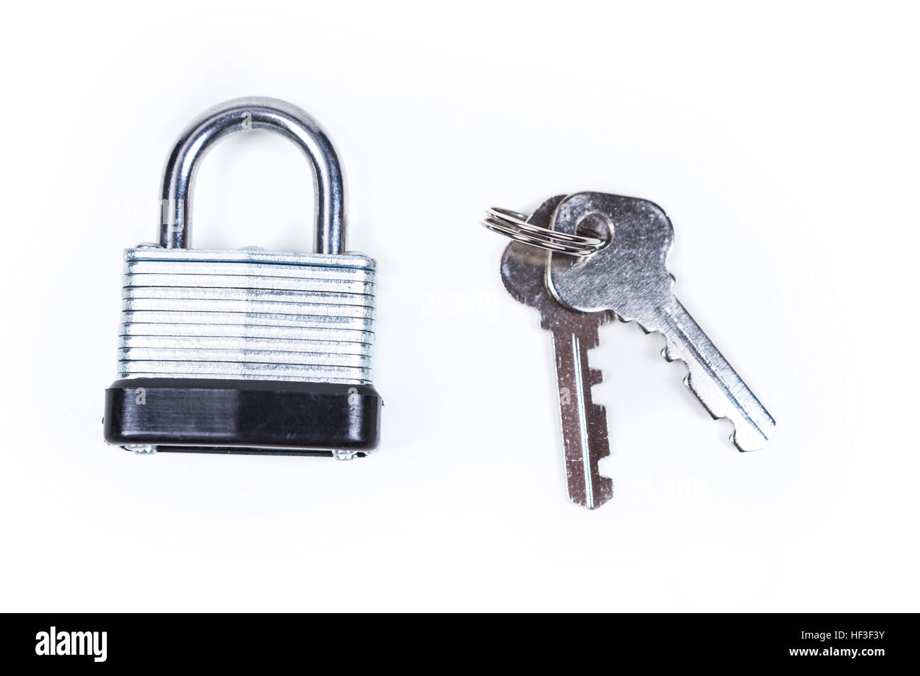 Padlock and keys isolated on white background Stock Photo - Alamy