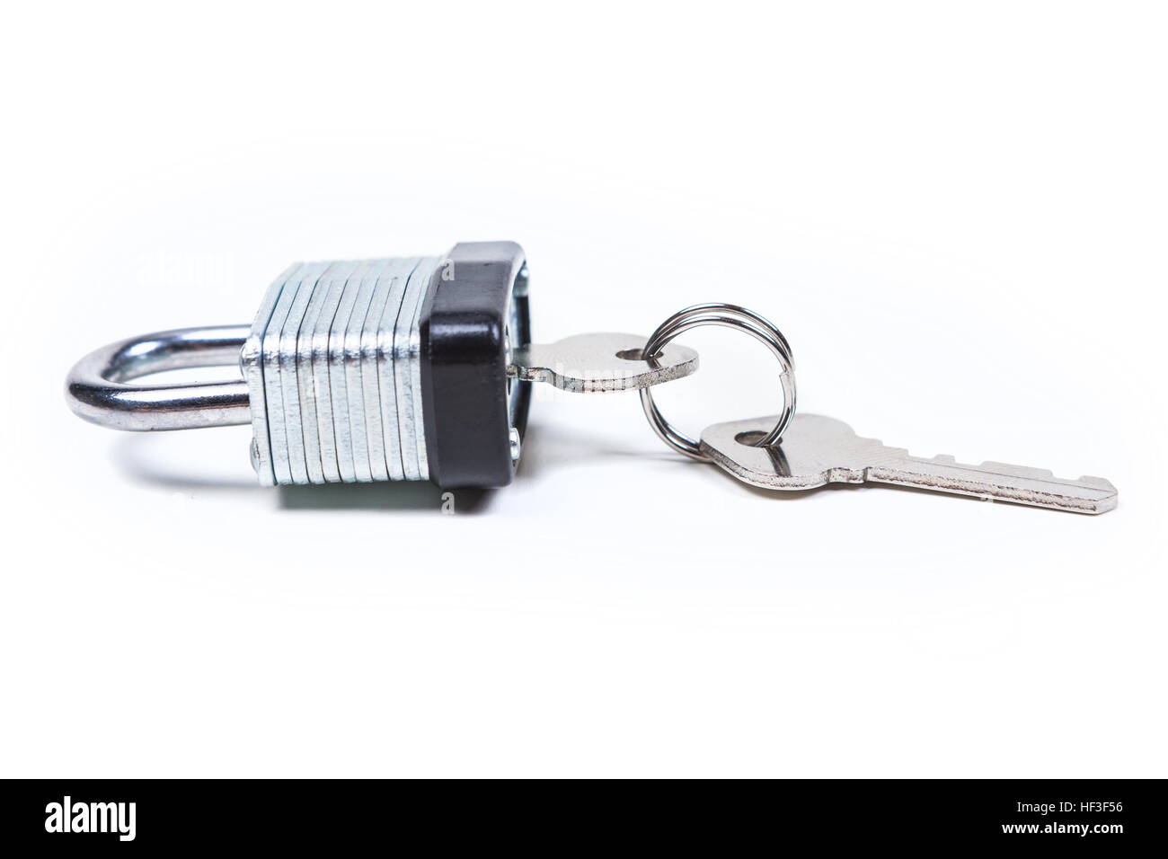 Padlock and keys isolated on white background Stock Photo - Alamy