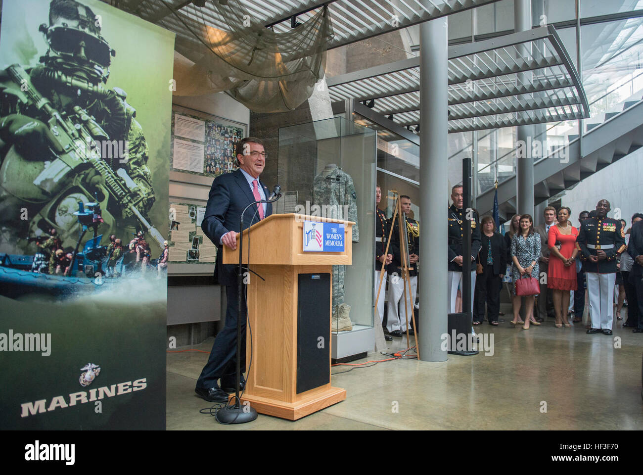 Secretary of Defense Ash Carter after introducing delivers remarks at ...