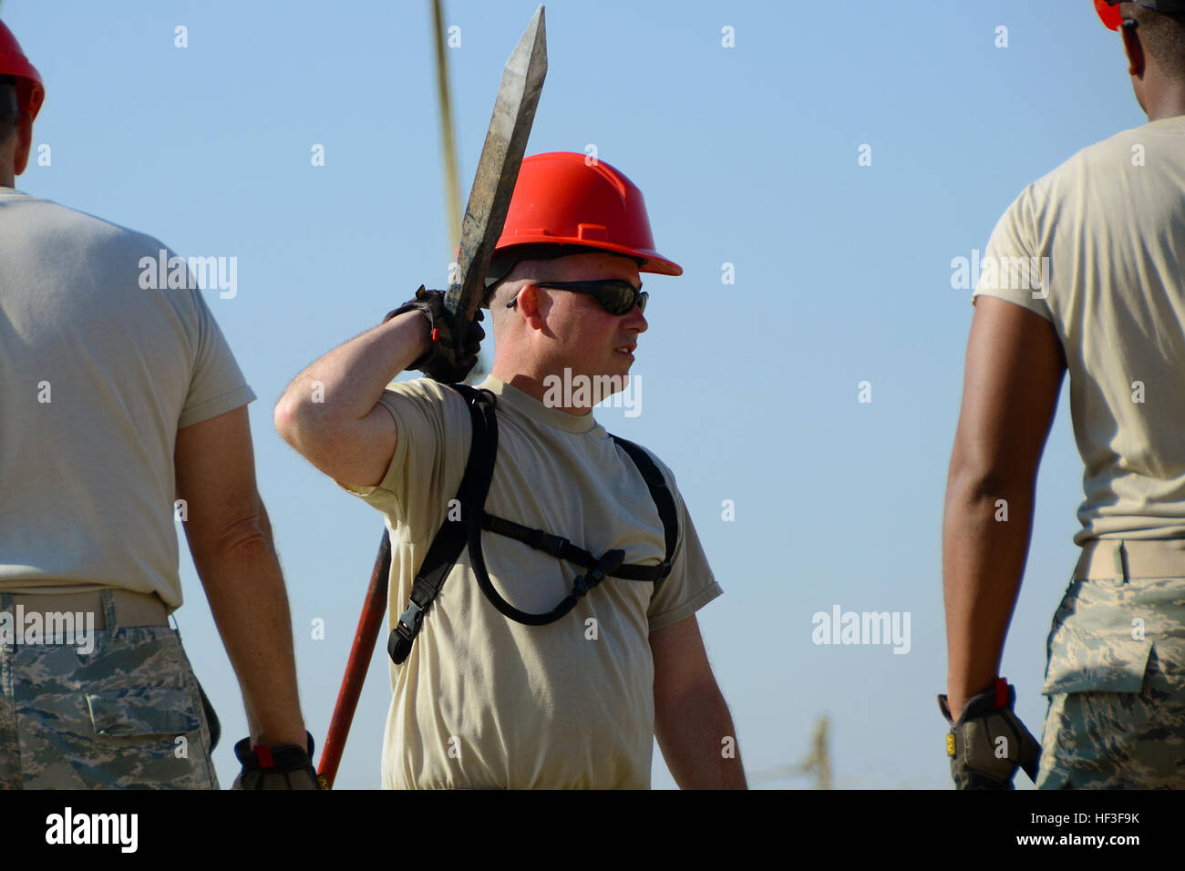 U.S. Air Force Master Sgt. Justin Feeney, an electrician with the South ...