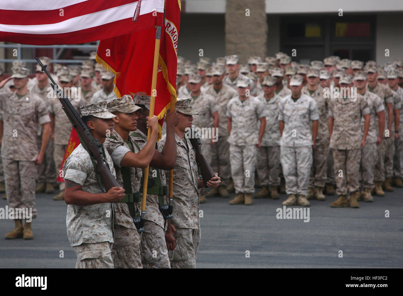 A color guard from 1st Light Armored Reconnaissance Battalion, 1st ...