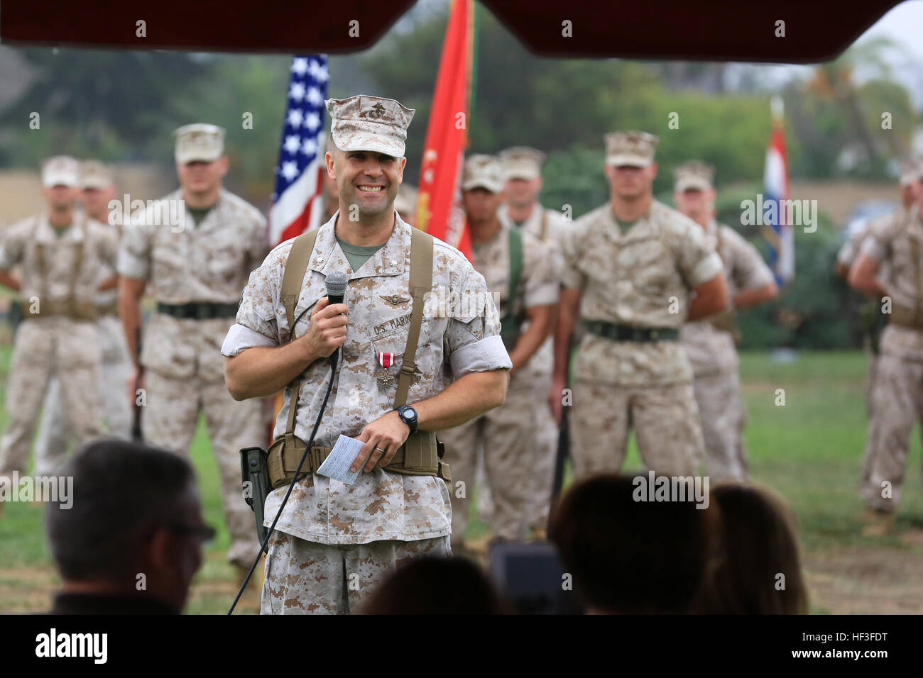 The outgoing commanding officer of Marine Wing Headquarters Squadron 3 ...