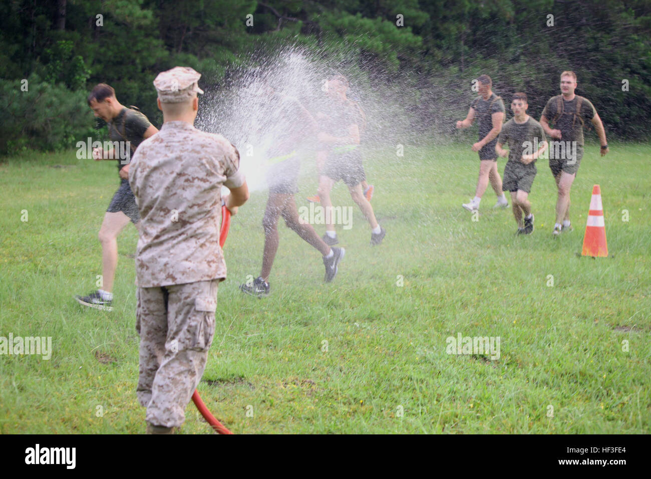 Marines with Marine Wing Support Squadron 274 get cooled off with water ...