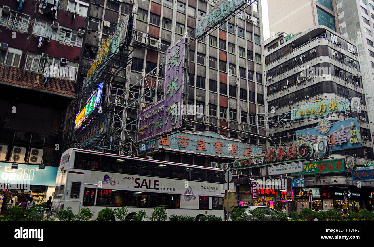 Hong Kong, China - November 12, 2014: Old multi-storey building Stock ...