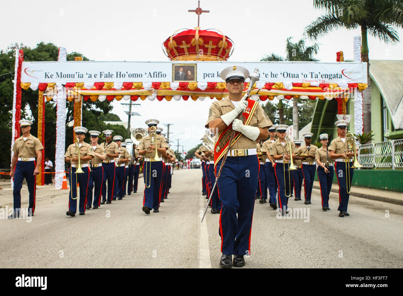 The U S Marine Corps Forces Pacific Band Performs During His Majesty