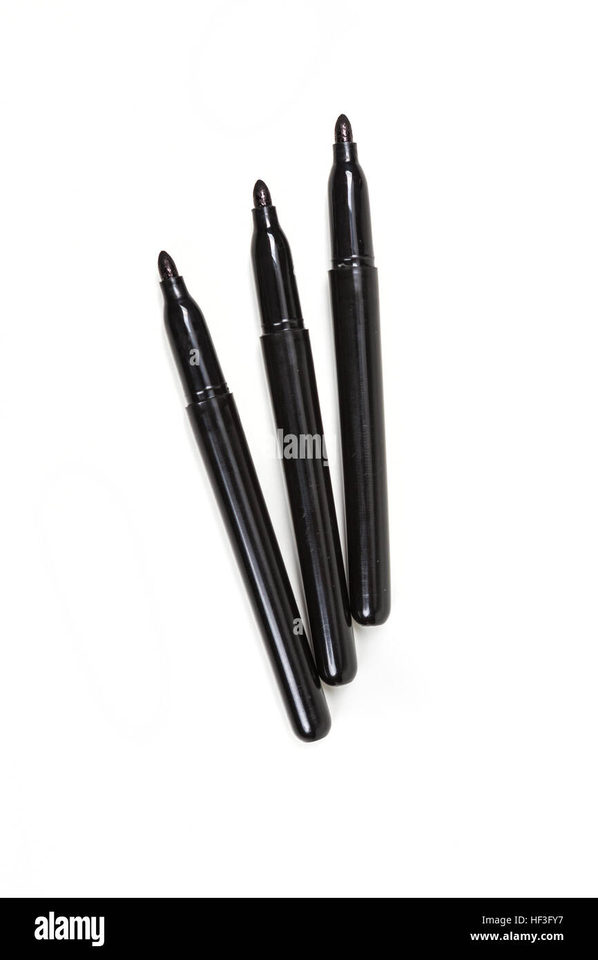 Black permanent marker isolated on white background Stock Photo - Alamy