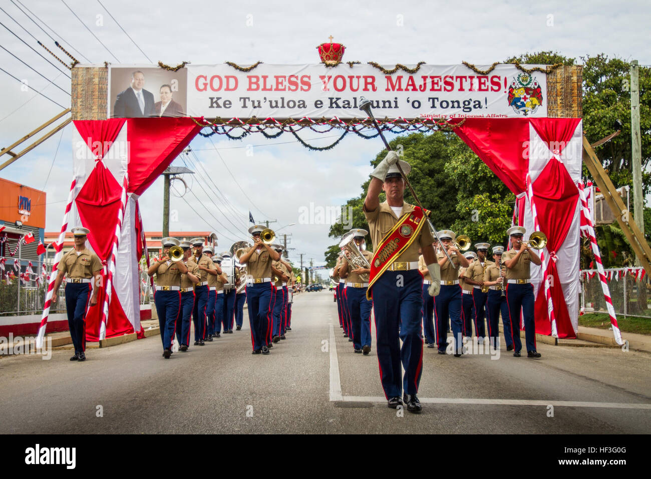 The U S Marine Corps Forces Pacific Band Performs During His Majesty