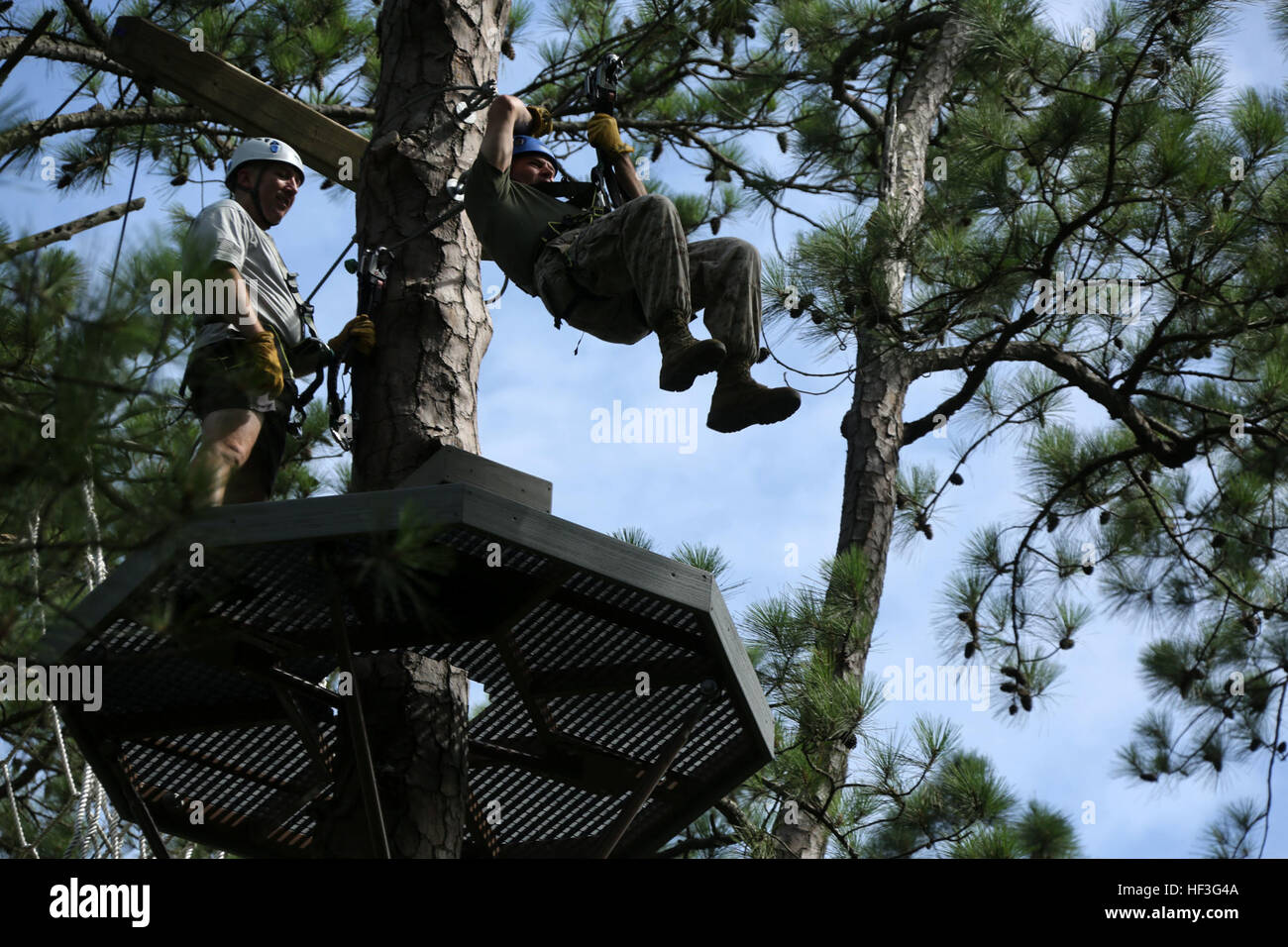 Lt. Col. William Schutz, left, and Maj.David Manka maneuver through ...