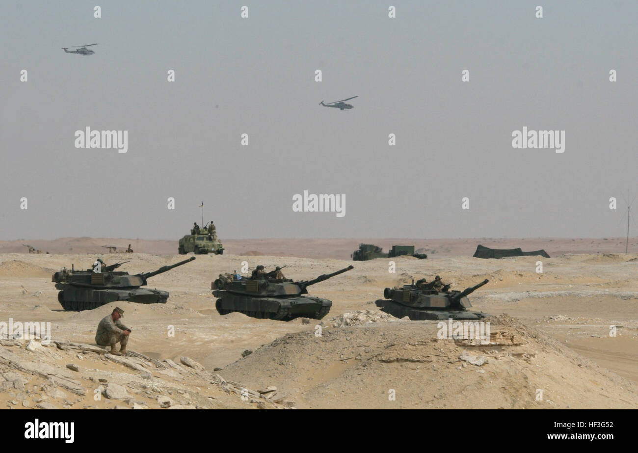 Three M1-A1 Abrams Main Battle Tanks attached to India Company ...