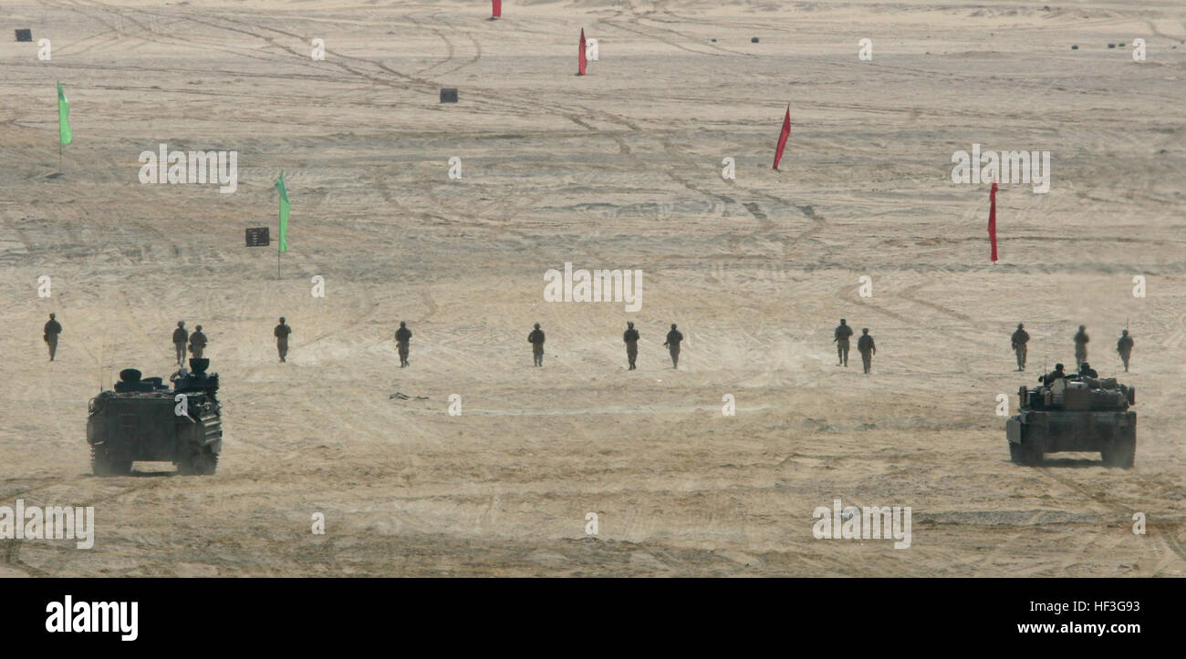 An M1-A1 Abrams Main Battle Tank, an Amphibious Assault Vehicle and ...