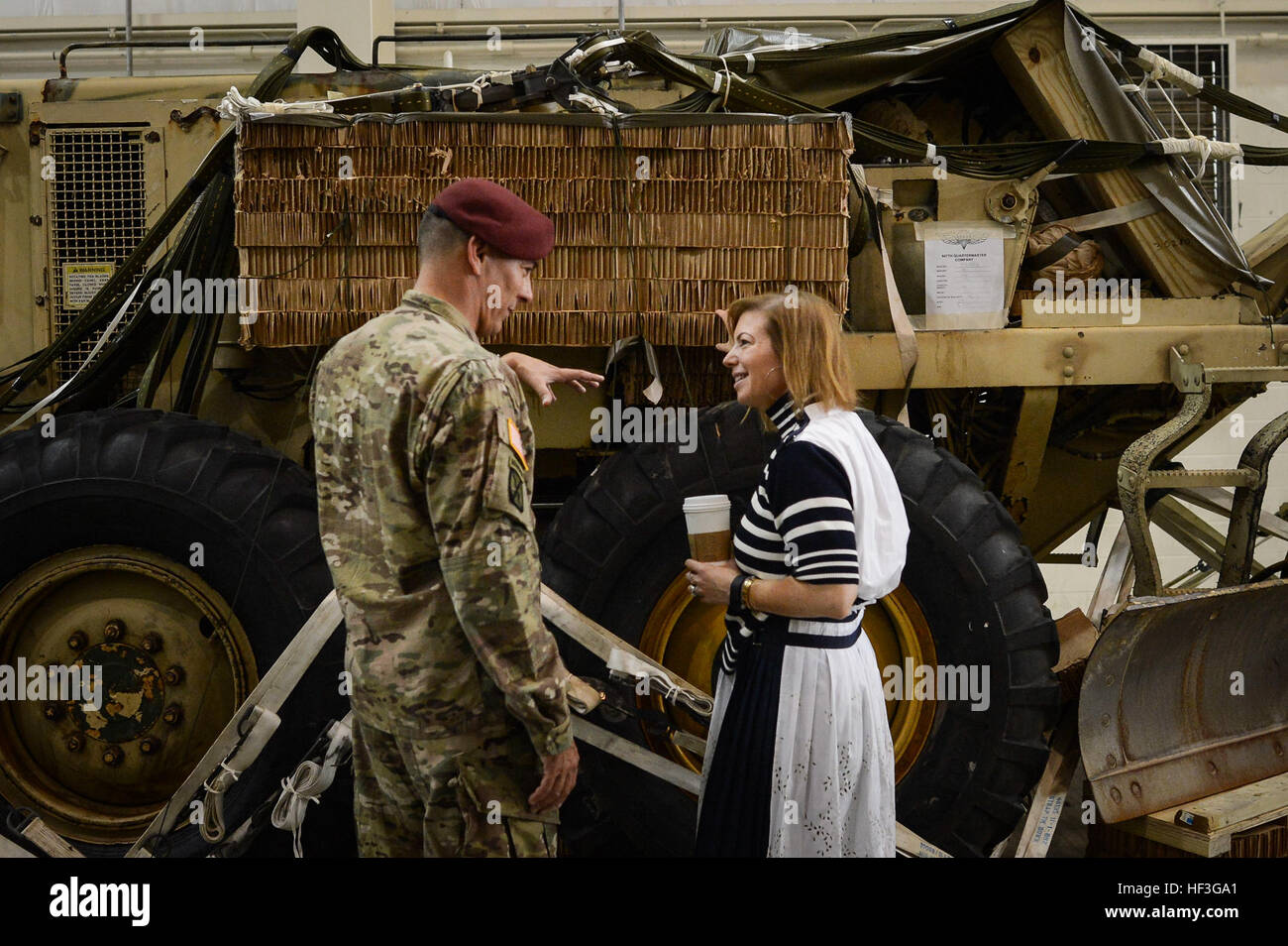 Stephanie Carter, wife of Secretary of Defense Ash Carter, speaks with ...