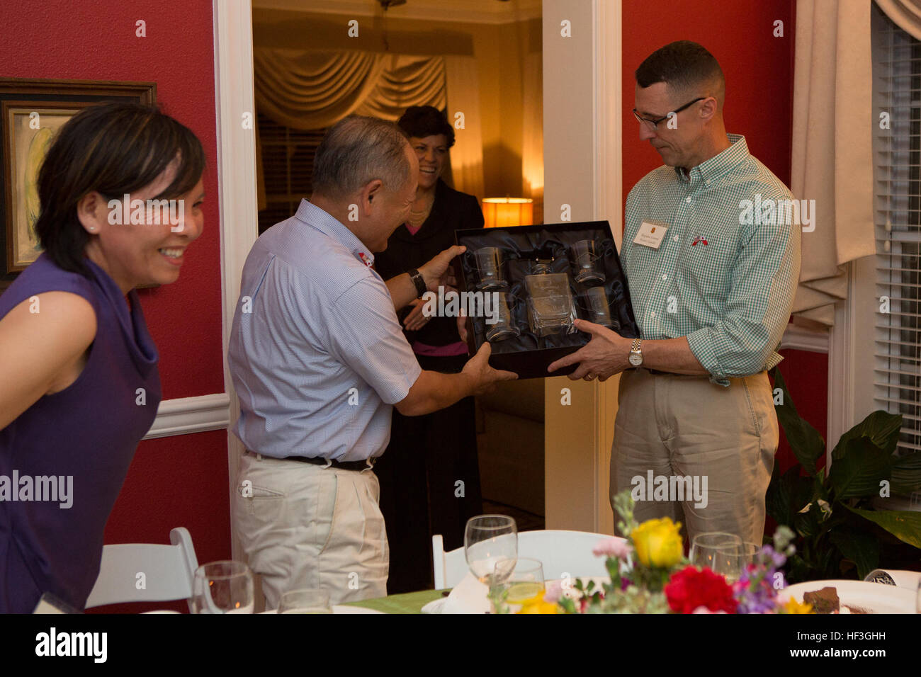 U.S. Marine Corps Brig. Gen. Robert F. Castellvi, right, commanding ...