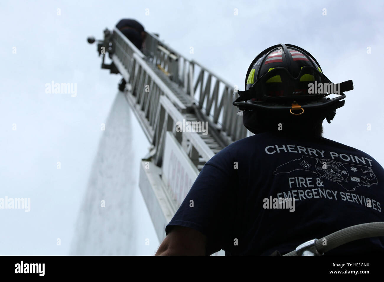 A firefighter with MCAS Cherry Point Fire and Emergency Services ...
