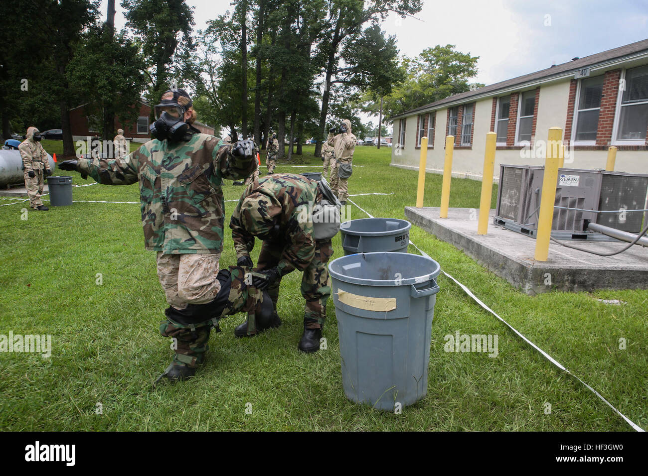Marines with 2nd Marine Logistics Group simulate decontamination line ...