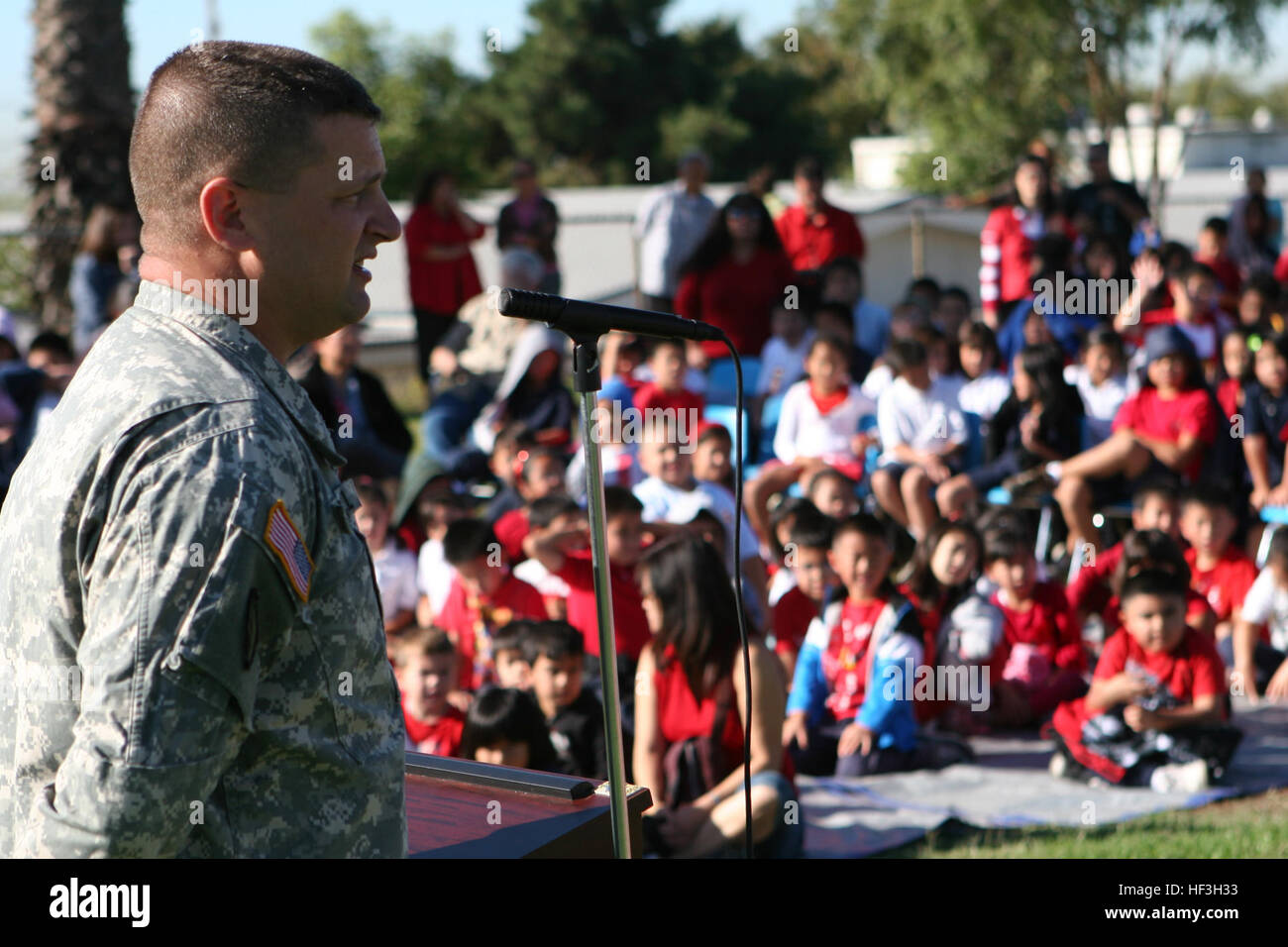 A member of the California National Guard Counterdrug Task Force speaks ...