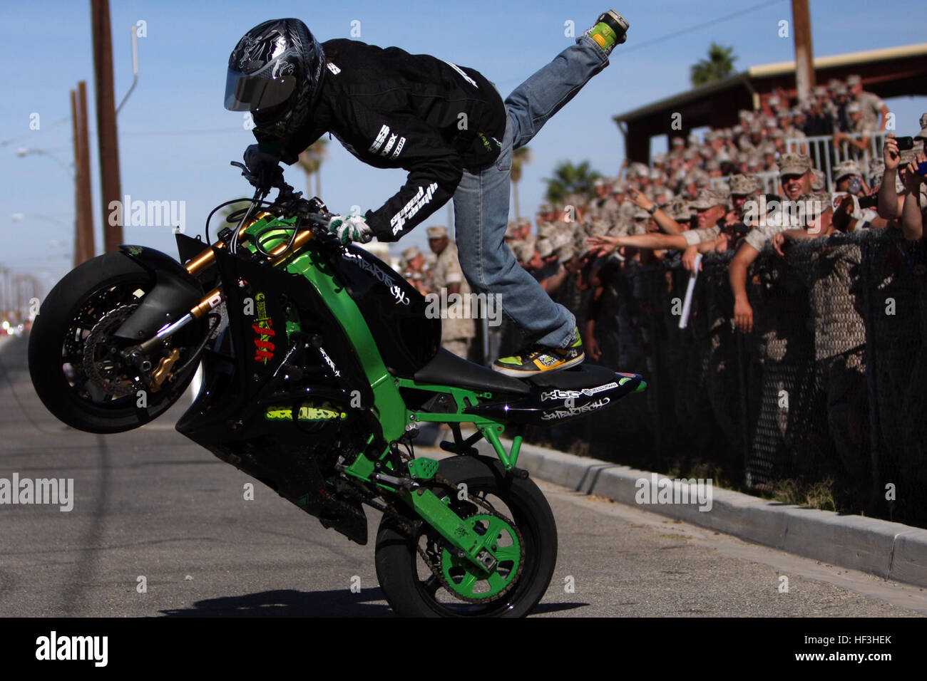 Kyle Rappaport, a stunt rider at the Marine Corps Communications ...