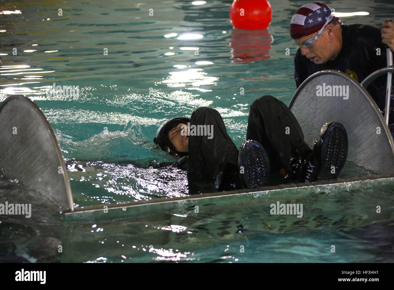 Capt. Colin Marty participated in water survival training at Marine ...