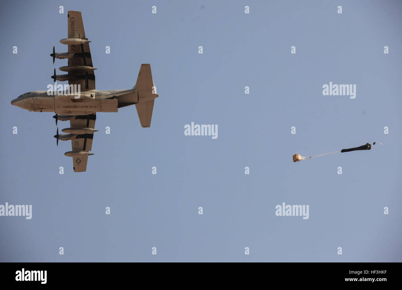 Cargo drops from a KC-130 with Marine Aerial Refueler Transport ...