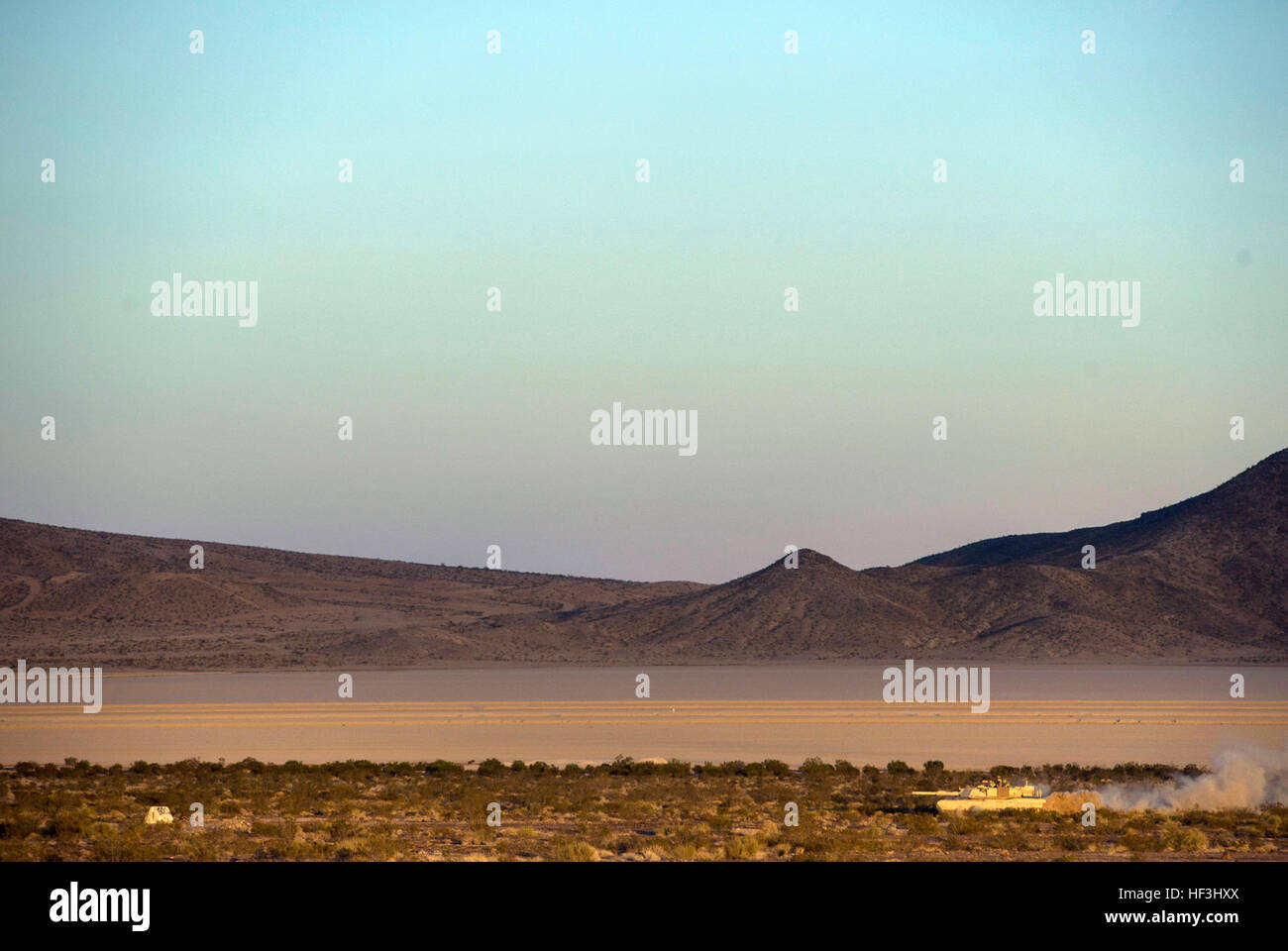 An M1A1 Abrams tank moves through the desert ground at the Army ...