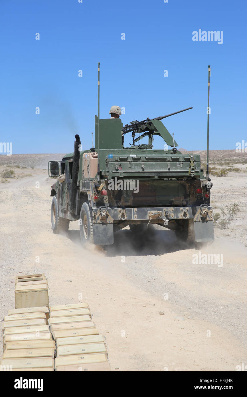 Marines with 3rd Low Altitude Air Defense Battalion (LAAD) drive a ...