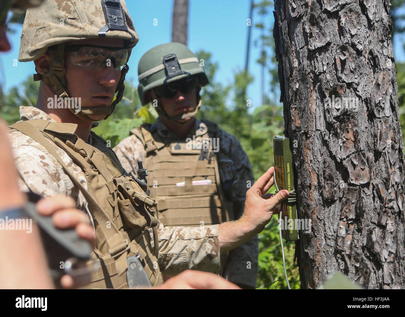Marines from 2nd Combat Engineer Battalion place C-4 high explosives on ...