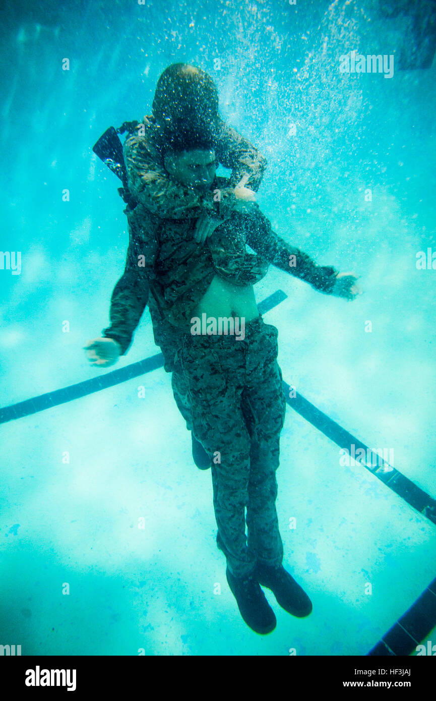 U.S. Marines with The Basic School conduct Marine Corps Water Survival ...