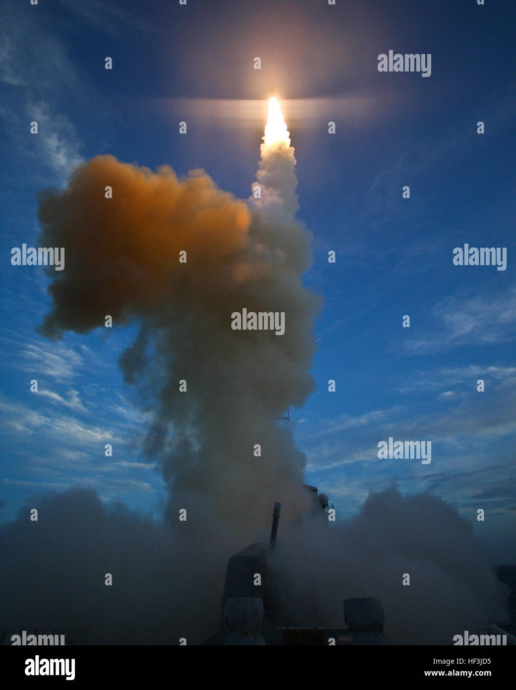 An SM-3 missile is launched from the Japan Maritime Self-Defense Force ...