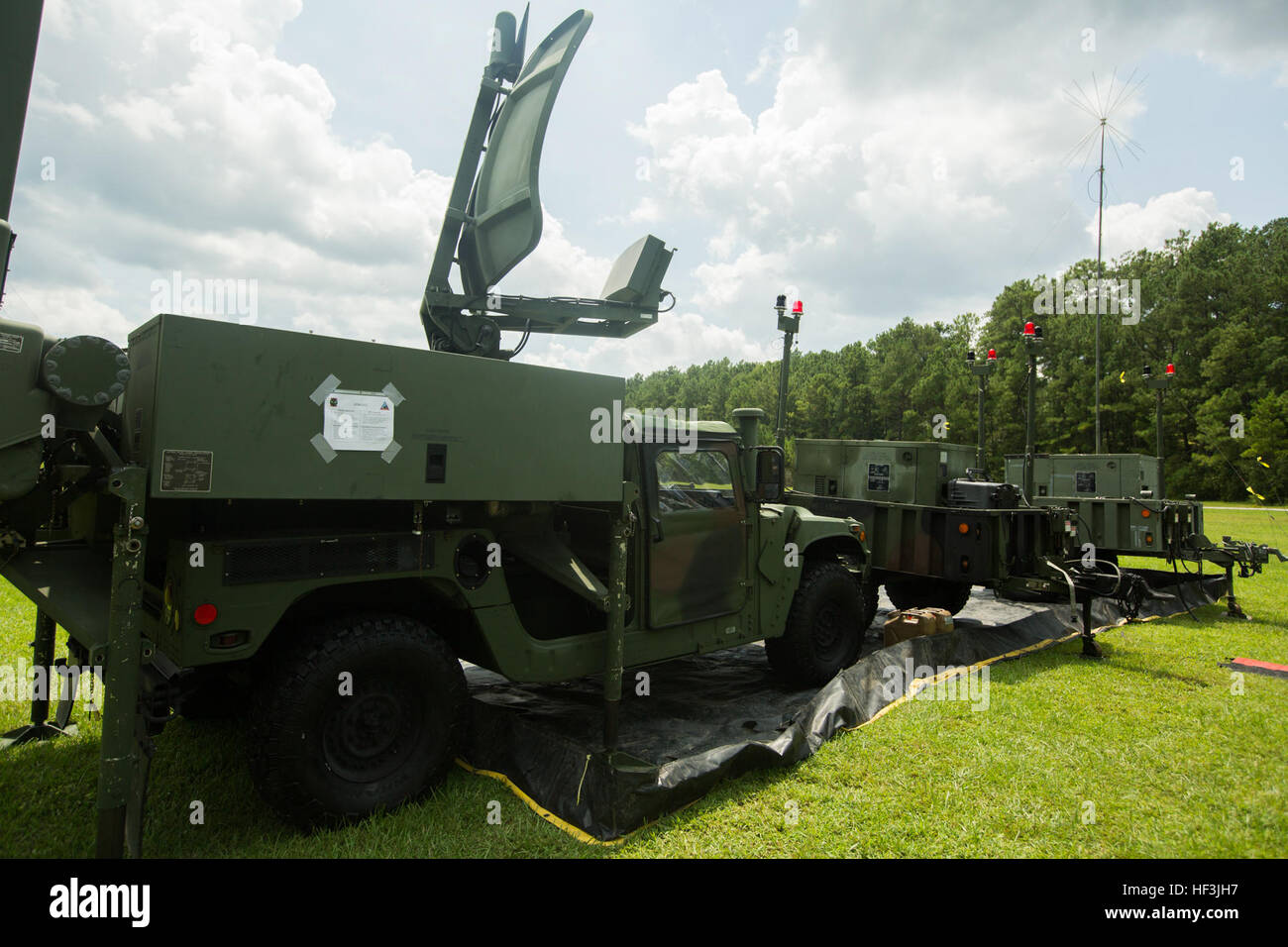 An AN/TPN-31 mobile radar system sits on display during a showcase ...
