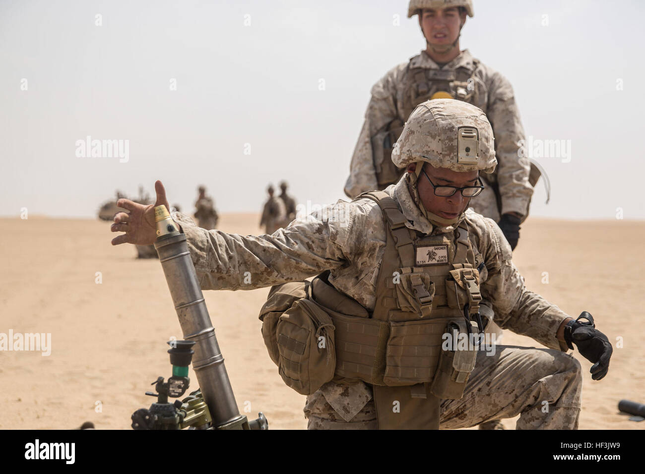 KUWAIT (Aug. 26, 2015) U.S. Marine Lance Cpl. Maurice Gardner fires a ...