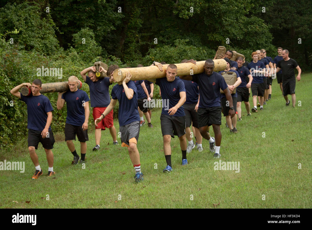 Members of the Marine Corps’ Delayed Entry Program run a three-mile ...