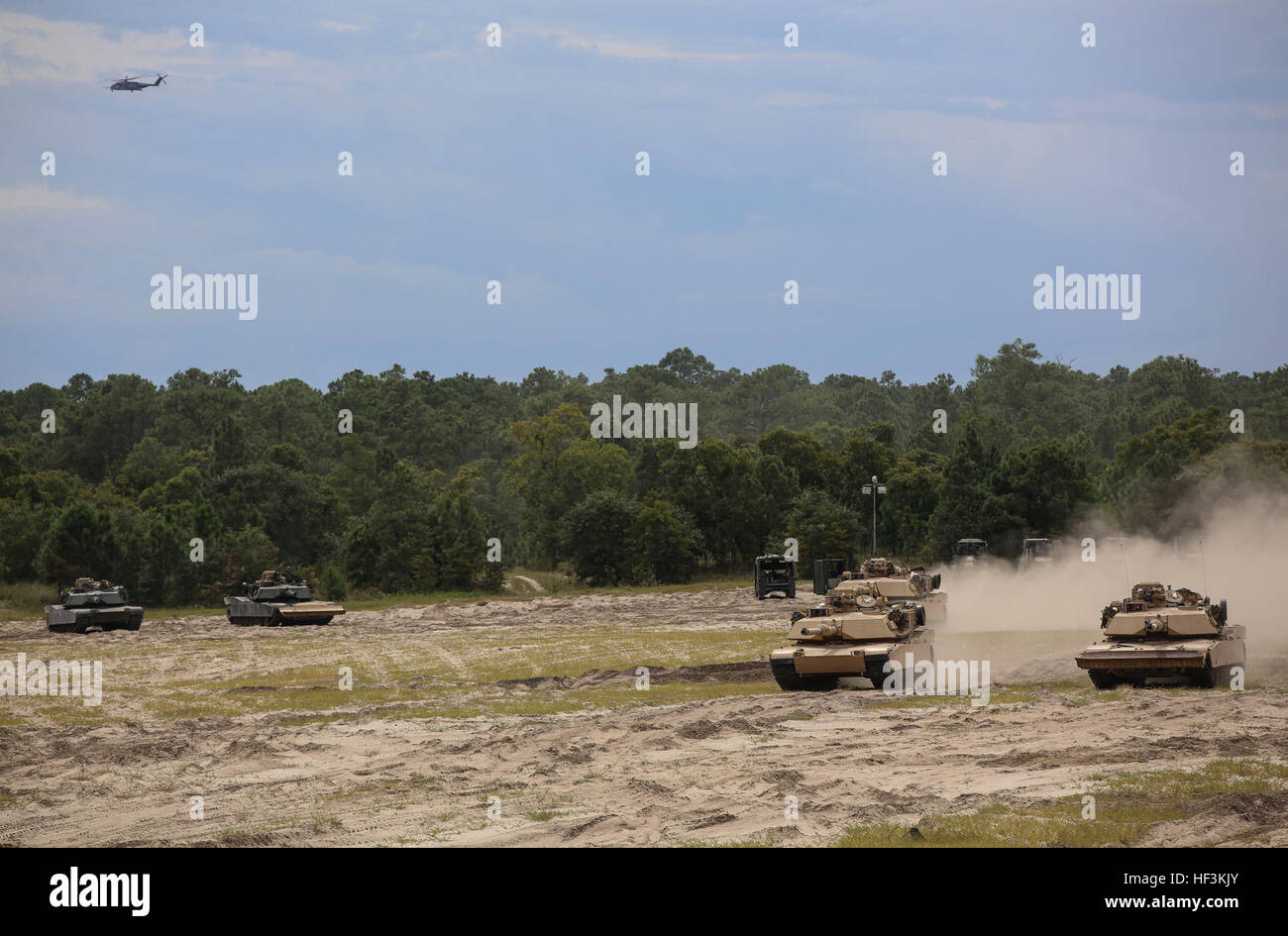 Marines with Alpha Company, 2nd Tank Battalion, use M1 Abrams tanks to ...